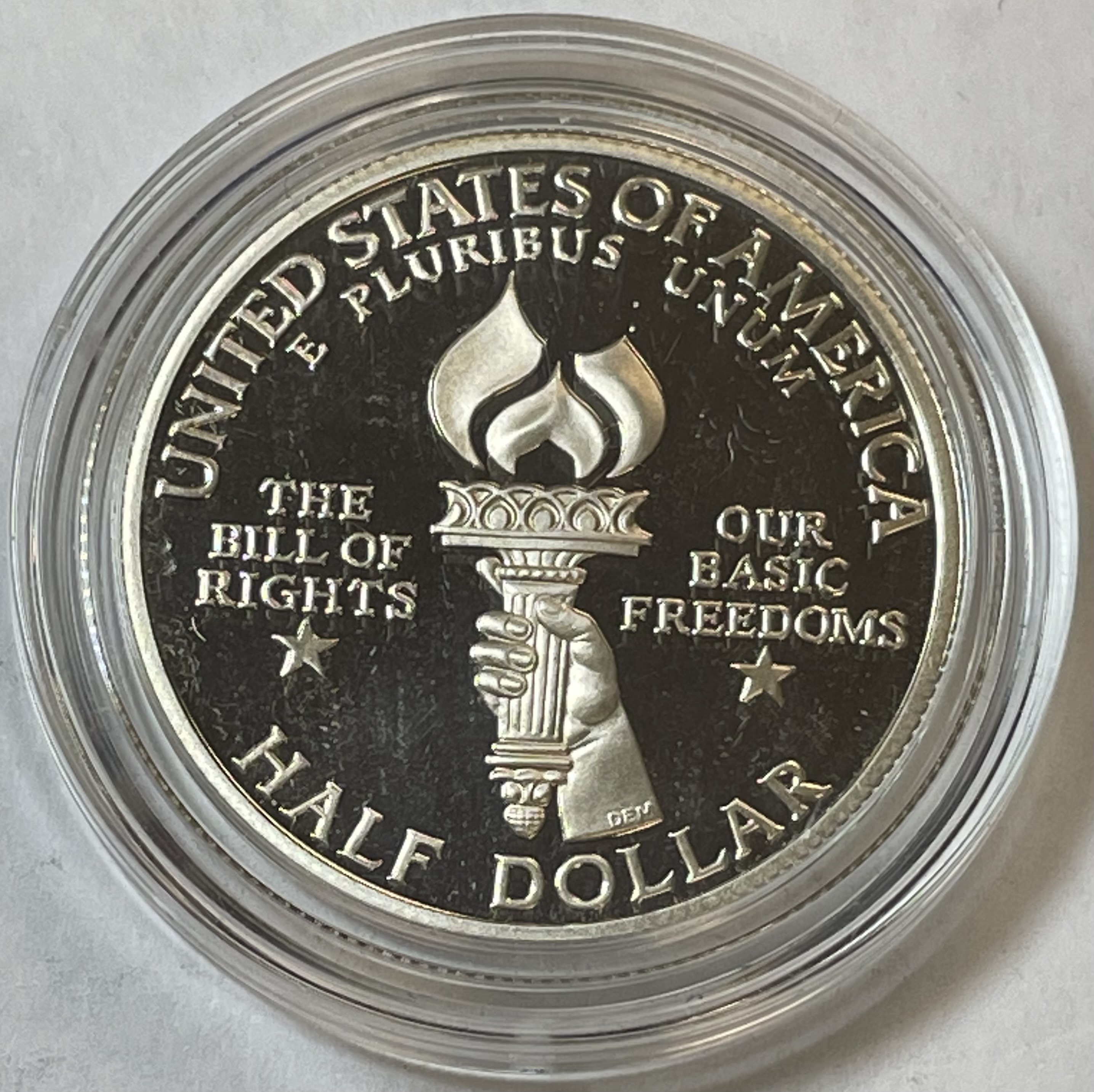 1993-S Madison Bill of Rights PROOF Commemorative SILVER Half Dollar w ...