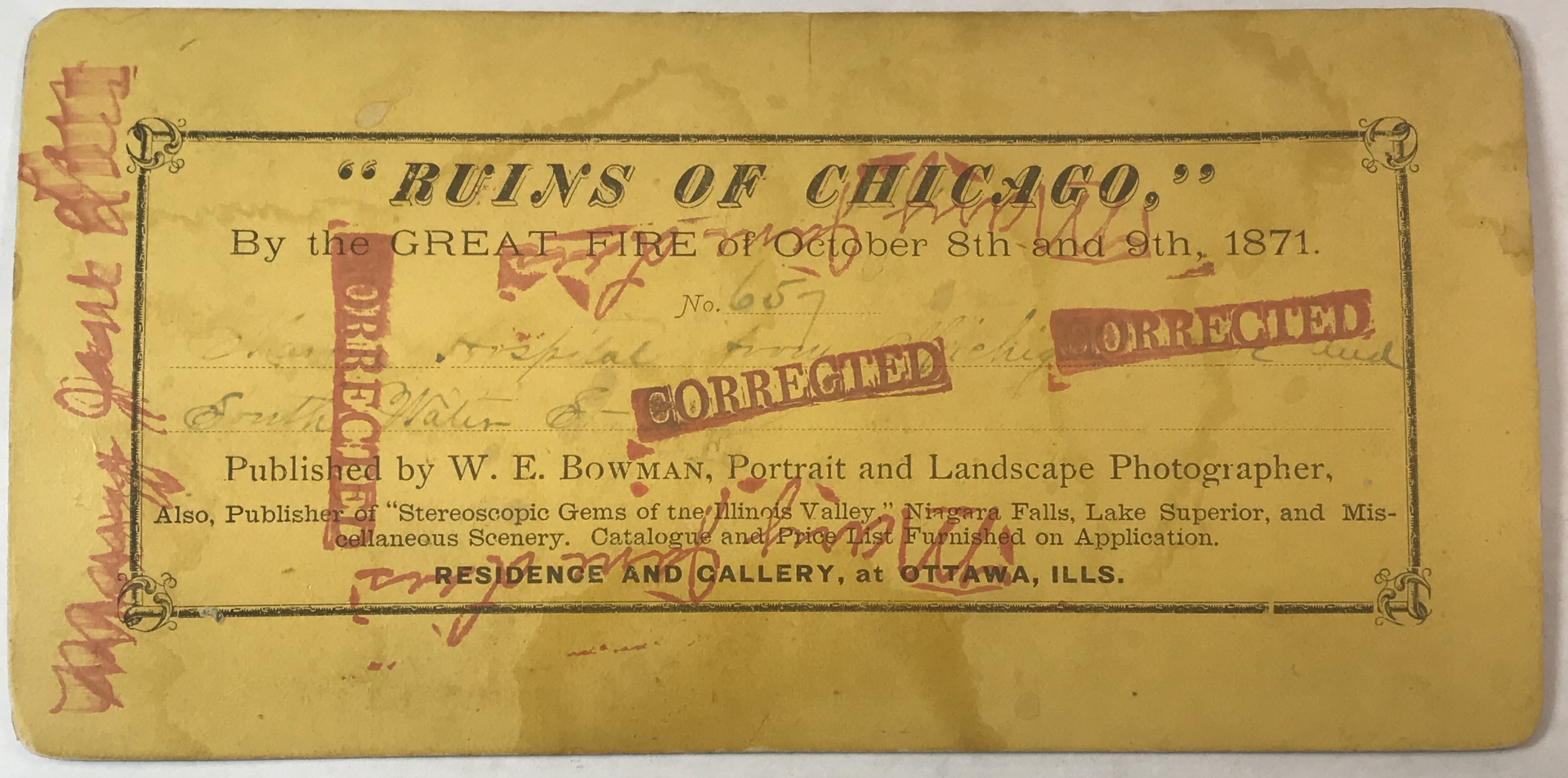 Original 1871 Great Fire of Chicago "Ruins of Chicago" Photographic ...
