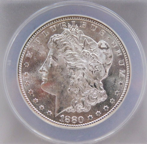 MINTED OUT OF THE SILVER FROM THE COMSTOCK LODE - 1880-S Brilliant ...
