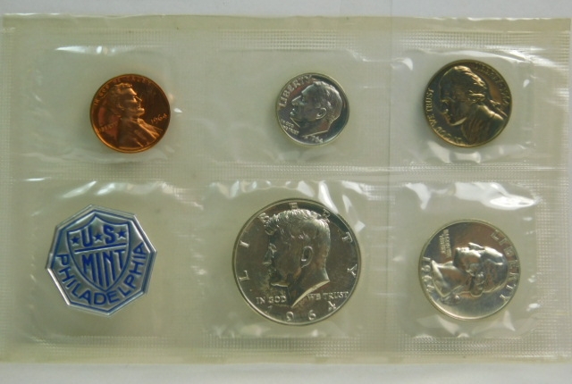 1964 Philadelphia Proof Silver Coin Set - In Original Envelope from ...