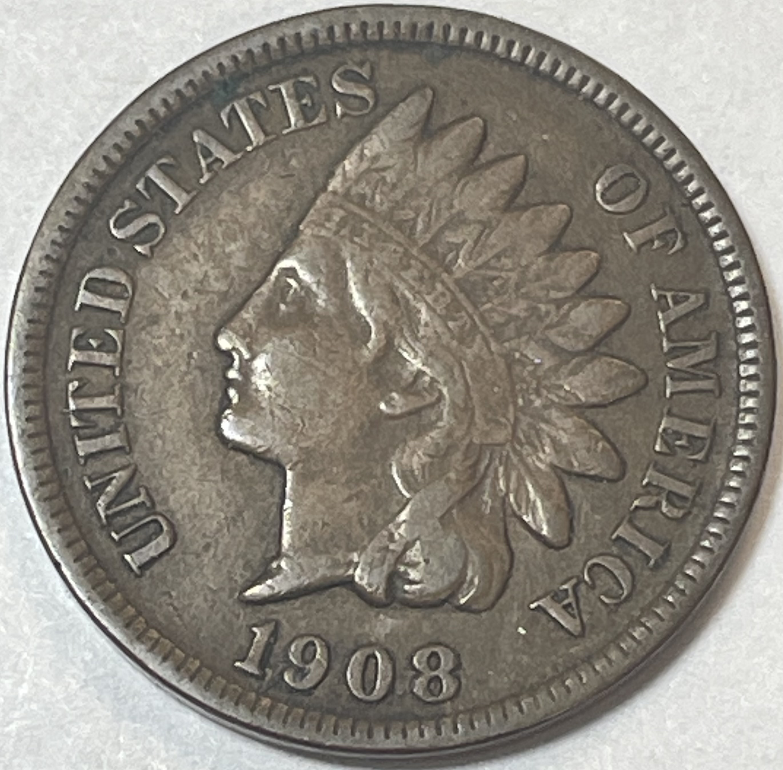 KEY DATE 1908-S Indian Head Cent - San Francisco Minted - w/Full ...