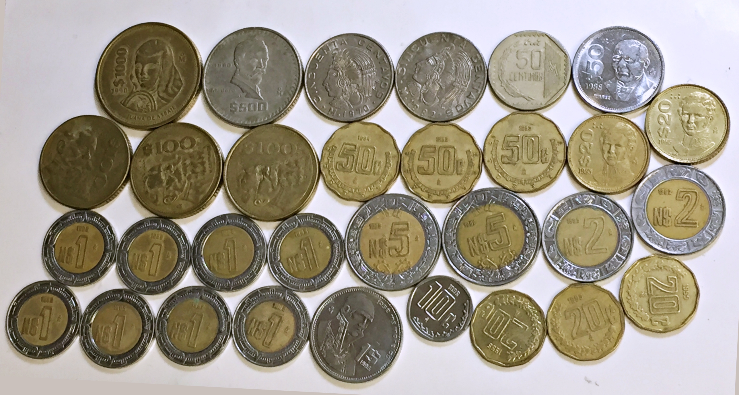 8oz Of Mexican Coinage*Various Dates, Denominations and Grades ...