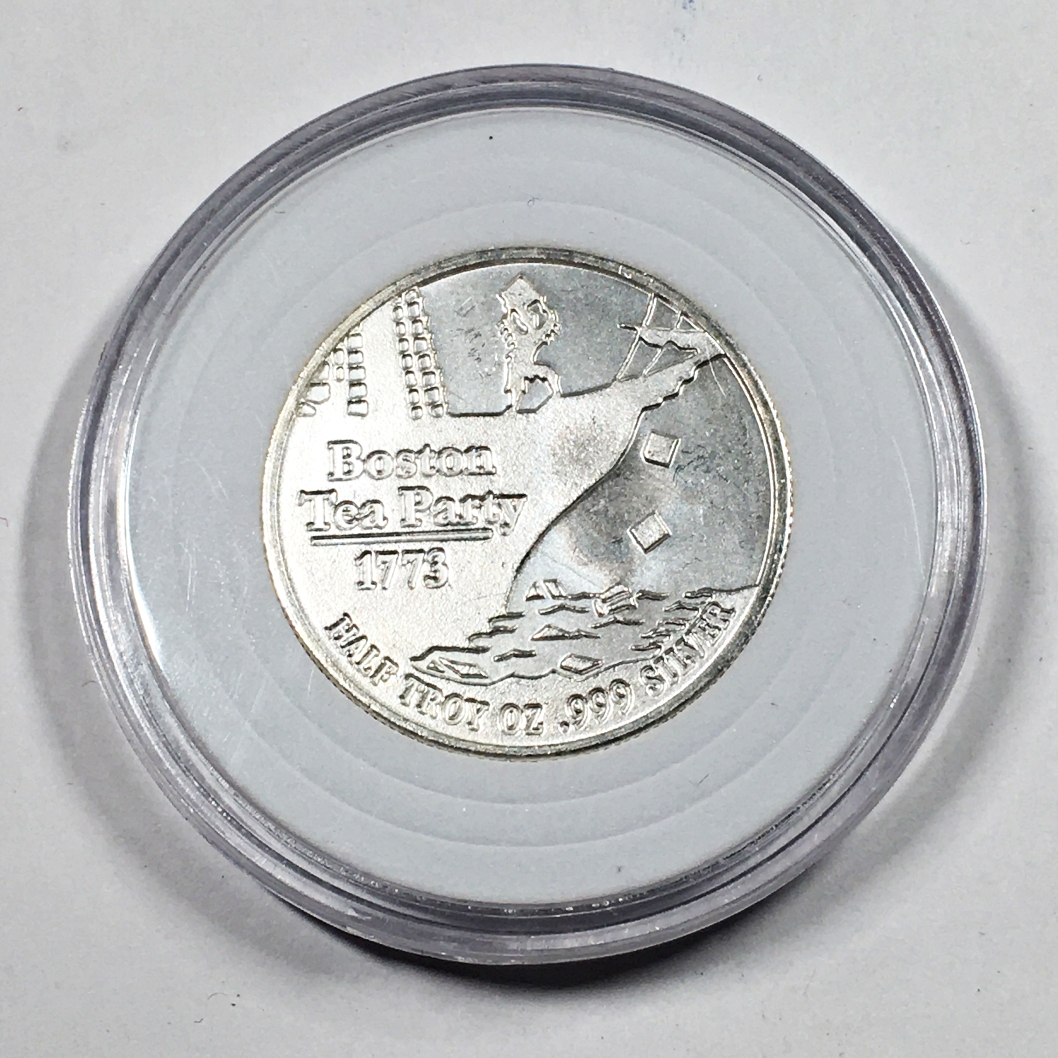 999 Fine 1/2oz Silver Don't Tread on Me Snake Tea Party | Property Room