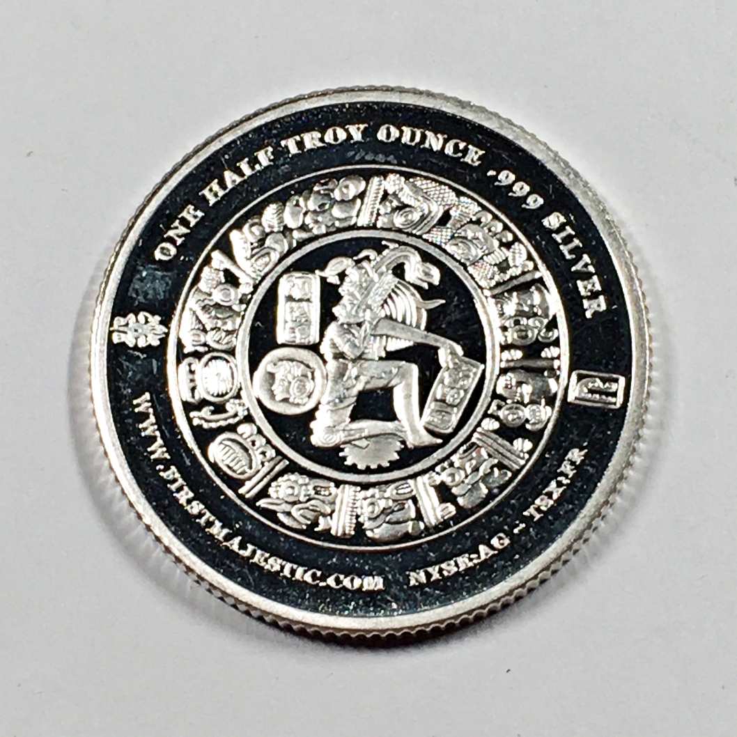 999 Fine 1/2oz Silver Mexico Aztec Maya Themed Round from First ...