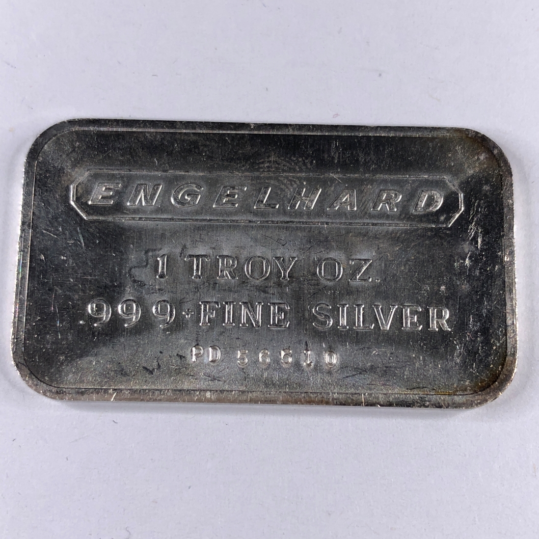 999 Fine Silver Engelhard Ingot Wood Grain Type *Colorful Toning ...