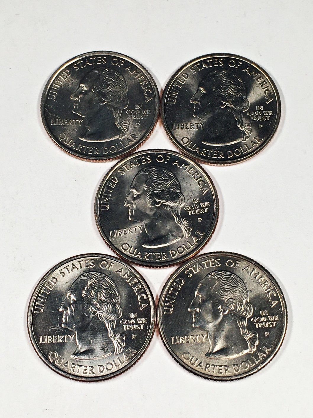 All Five 2000 Colorized Commemorative State Quarters*Mass., New Hamp ...