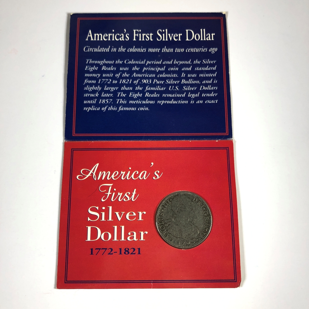 America's First Silver Dollar 8 Reale Replica Great Stocking Stuffer ...