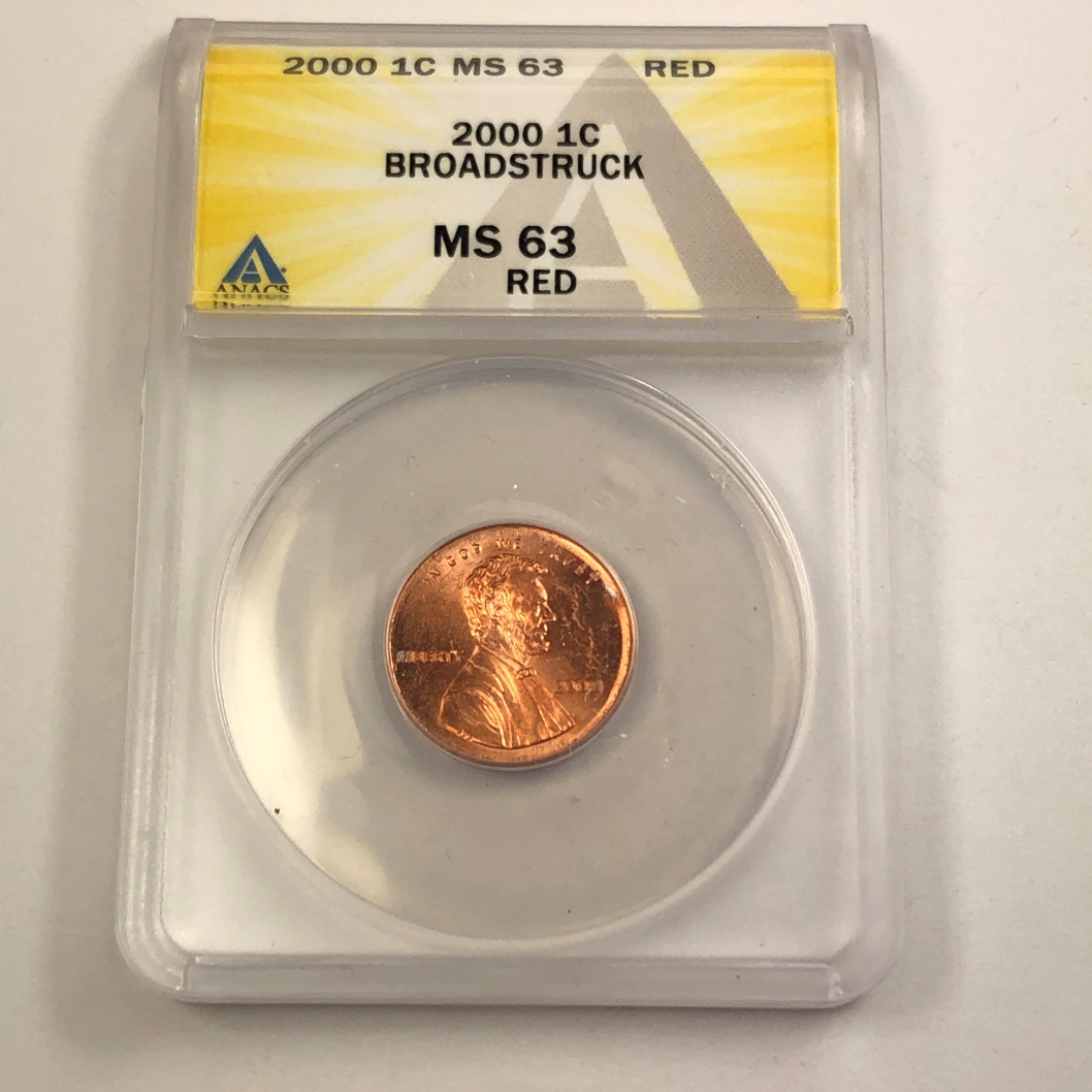 ANACS Graded 2000 Broadstruck Lincoln Cent *MS63 RED | Property Room