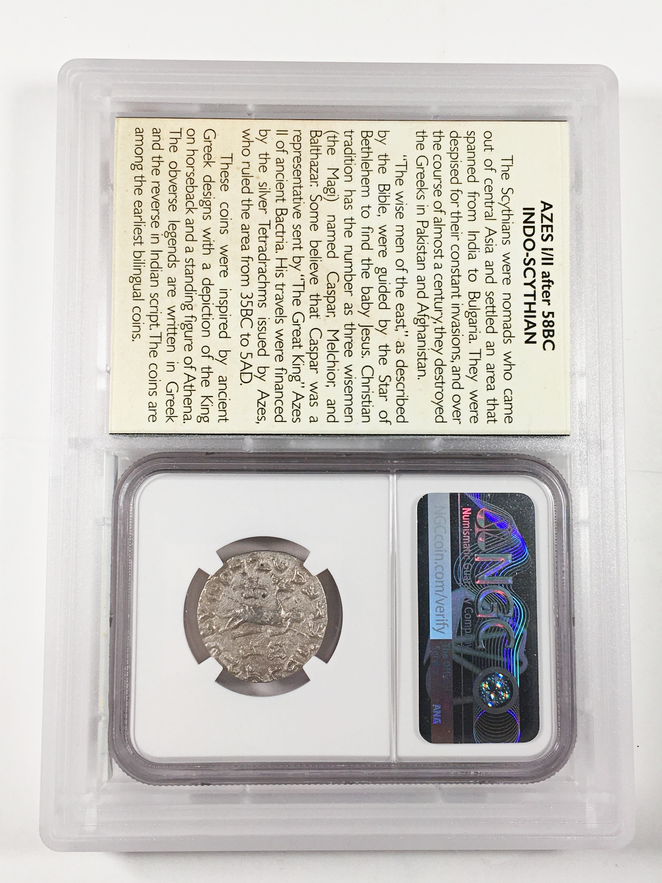 Ancient*Silver*Indo-Scythians*Azes I/II, after c. 58 BC*AR Tetradrachm ...