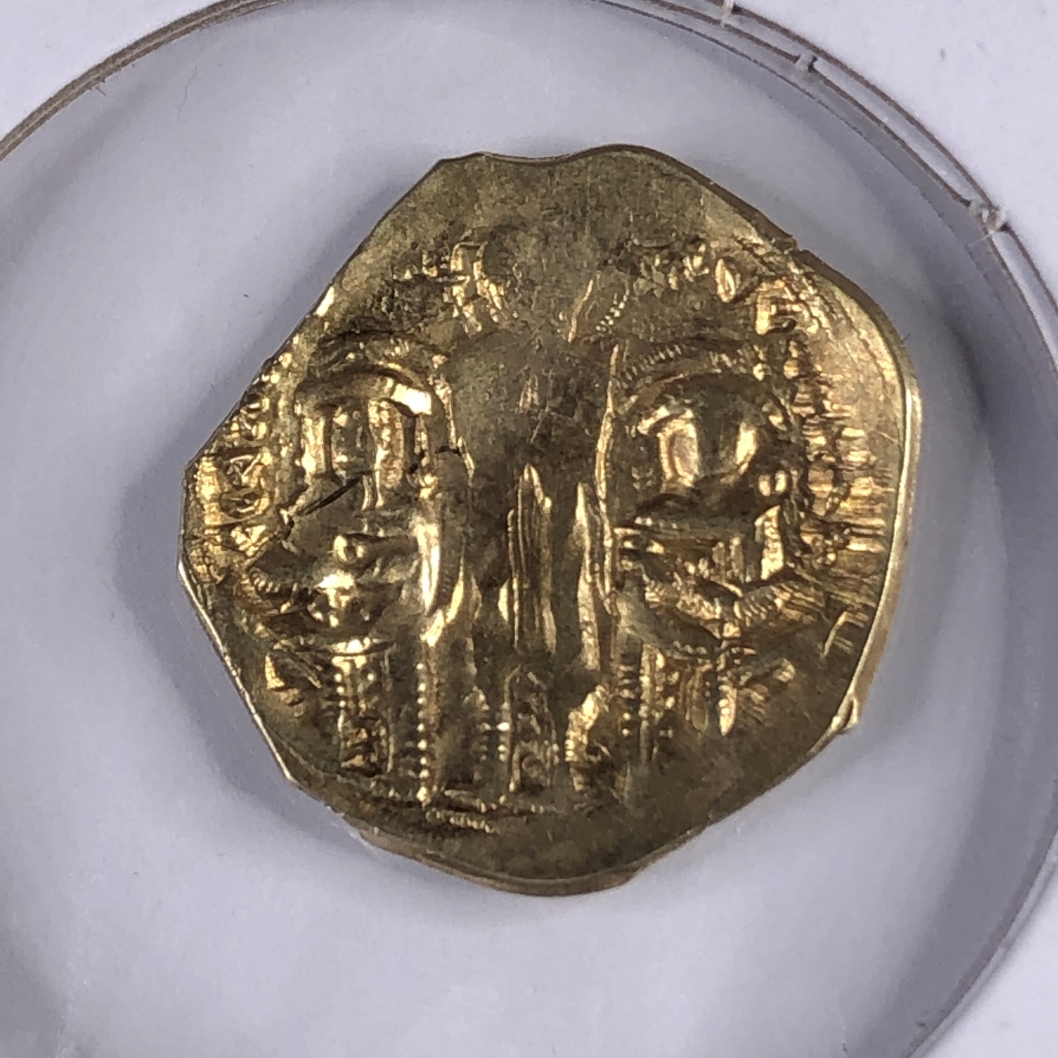 Andronicus II with Michael IX gold hyperpyron Constantinople mint 1294 ...