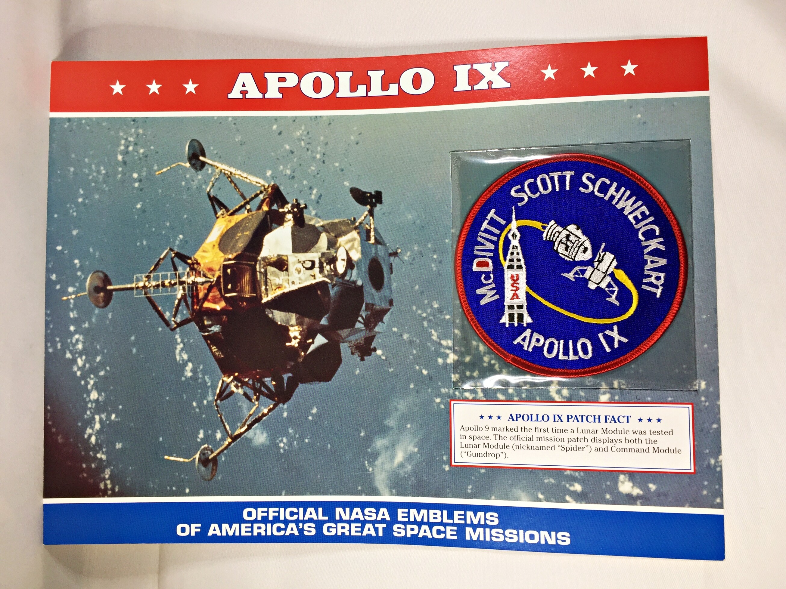 APOLLO IX (Spider/Gumdrop) NASA Space Mission Emblem Patch*Encased in 9 ...