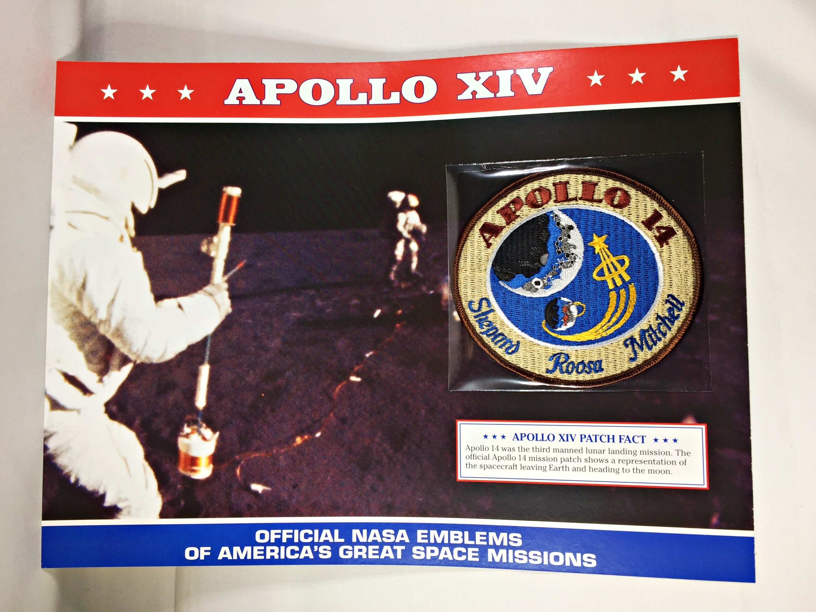APOLLO XIV (Shepard-Roosa-Mitchell) NASA Space Mission Emblem Patch*Encased in 9" x 11 ...