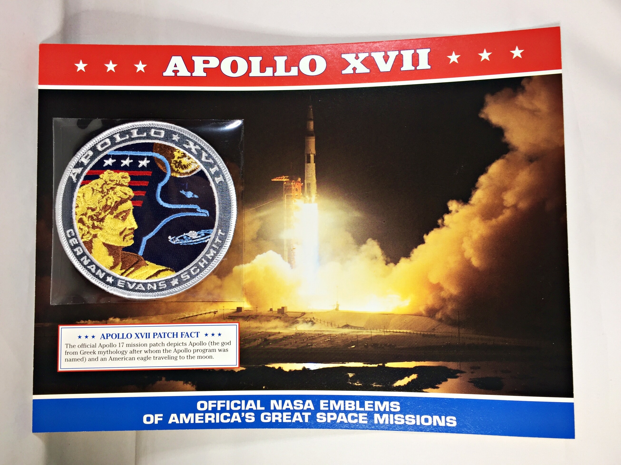 APOLLO XVII (Cernan-Evans-Schmitt) NASA Space Mission Emblem Patch ...
