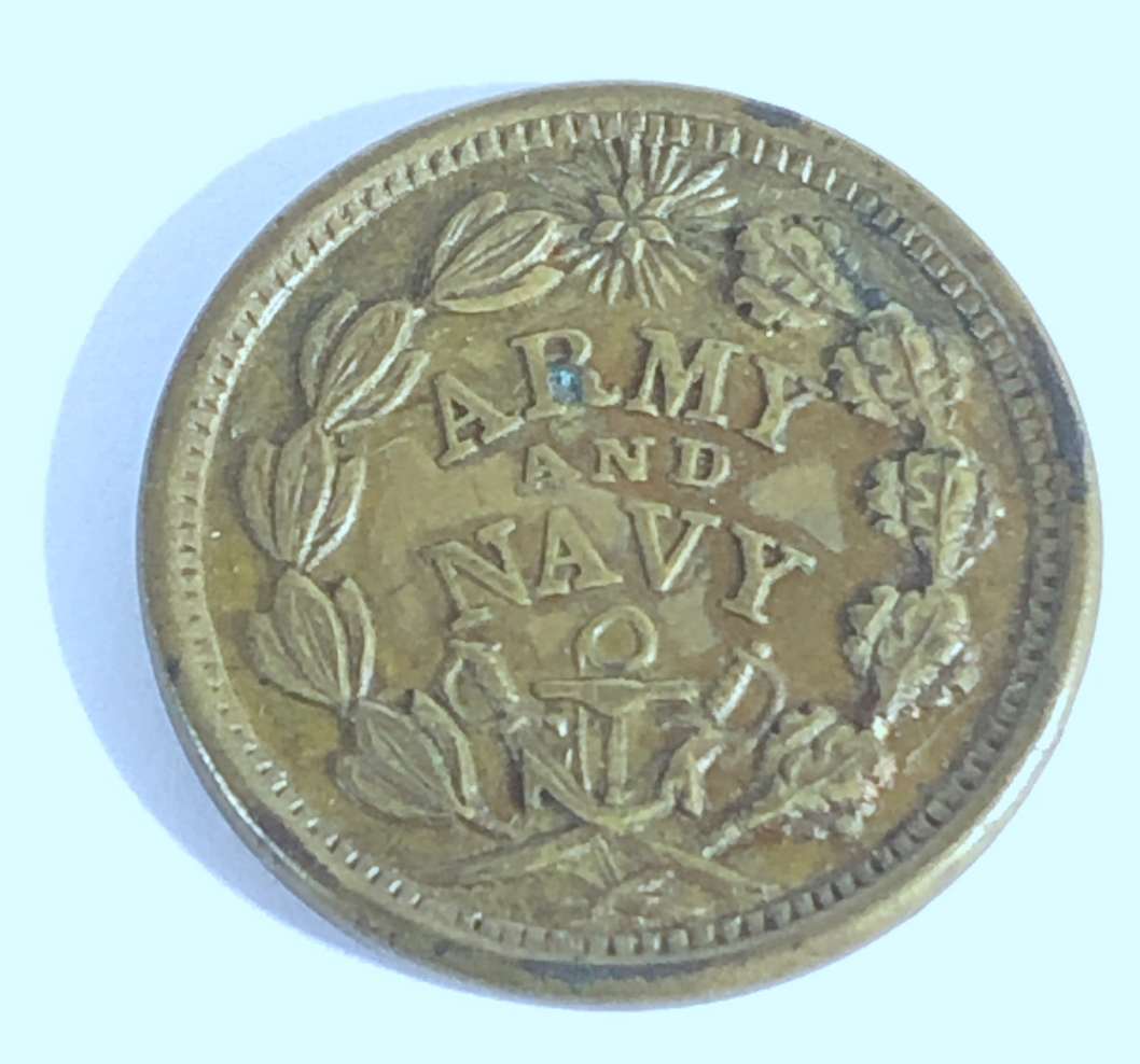 Army and Navy Anchor Civil War Token Store Card Federal Union Red Brown ...