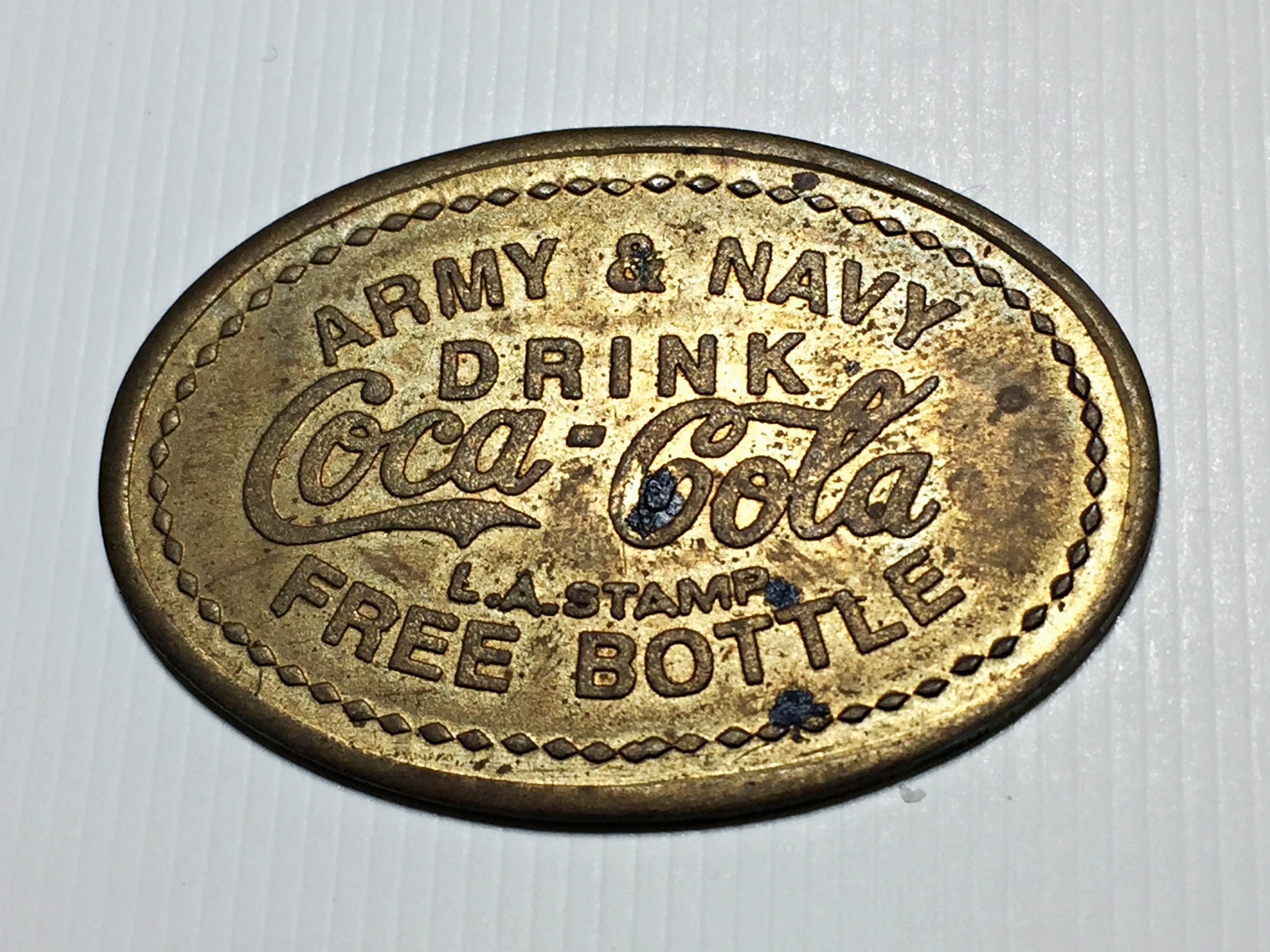 Army & Navy Drink COCA-COLA Free Bottle Medallion | Property Room