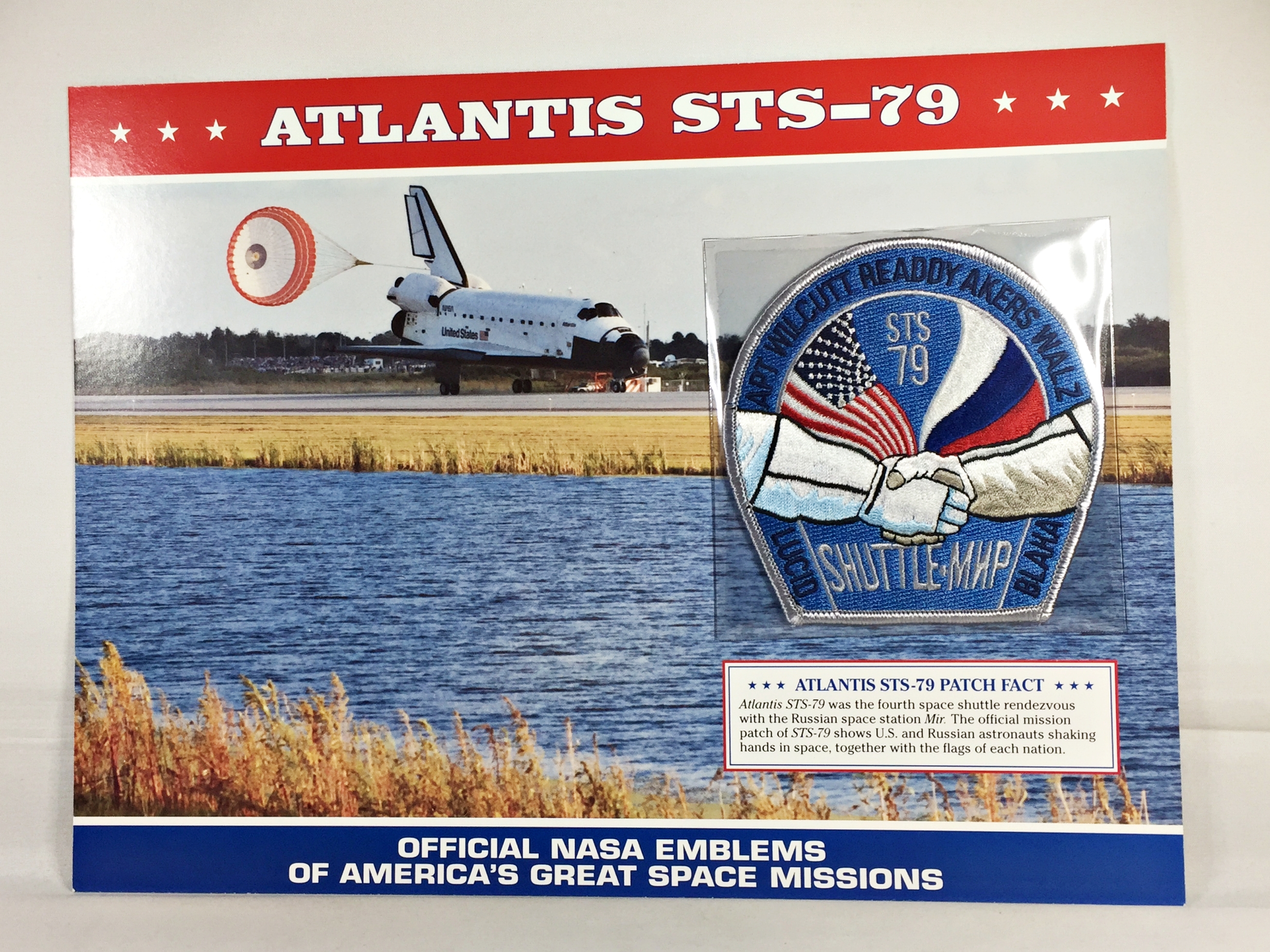 ATLANTIS STS-79 (Docked w/ Mir Space Station) NASA Space Mission Emblem ...