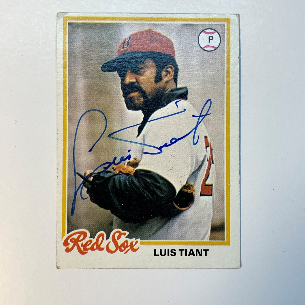 Autographed 1978 Luis Tiant Baseball Card Coolest Wind Up in Baseball ...