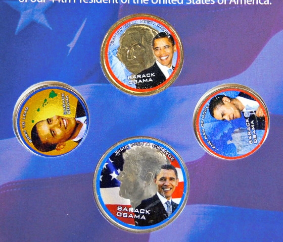 Barack Obama Presidential Coin Collection*Four Colorized Coins ...