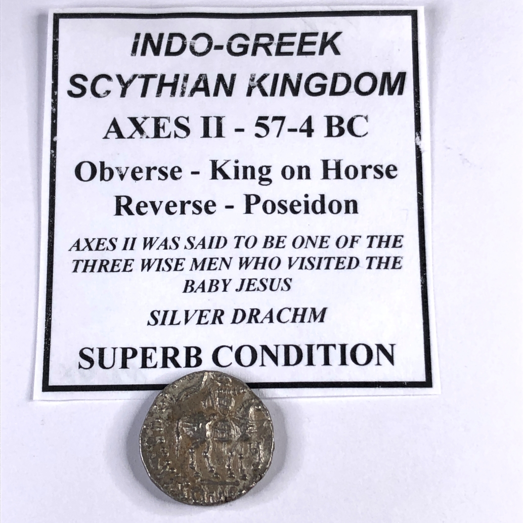 Biblical Coin Wise Men Indo-Greek Scythian Kingdom Azes II 57-4BC High ...