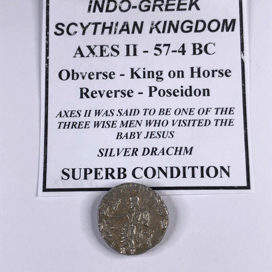 Biblical Coin Wise Men Indo-Greek Scythian Kingdom Azes II 57-4BC High State of Preservation for ...