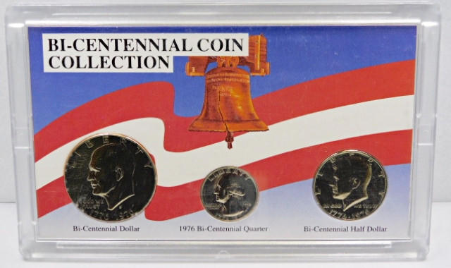 Bi-Centennial Coin Collection with Proof Dollar Half Dollar and Quarter ...