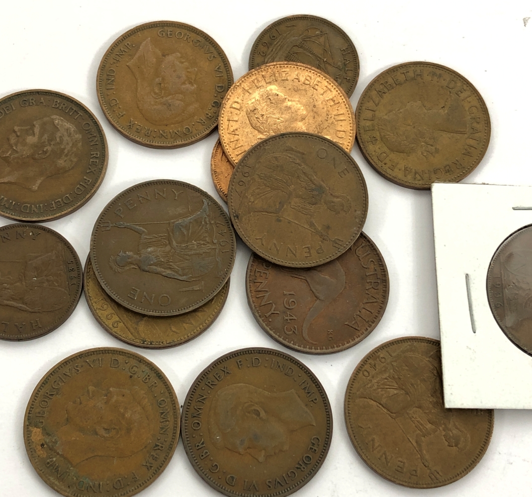 British Crown and Large Penny / Half Penny Lot Winton Churchill ...