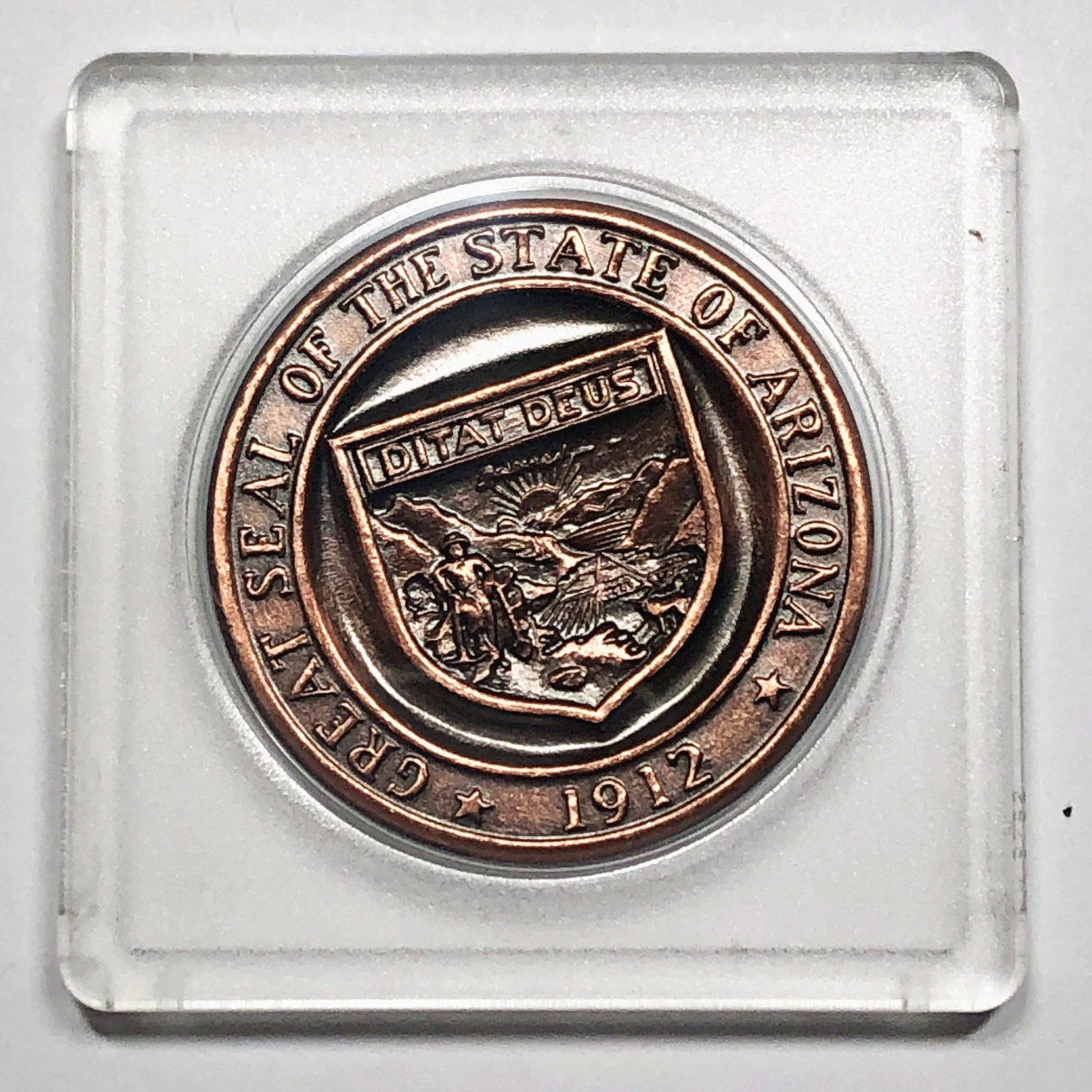 Bronze Arizona Centennial Medal 1863-1963 in holder | Property Room