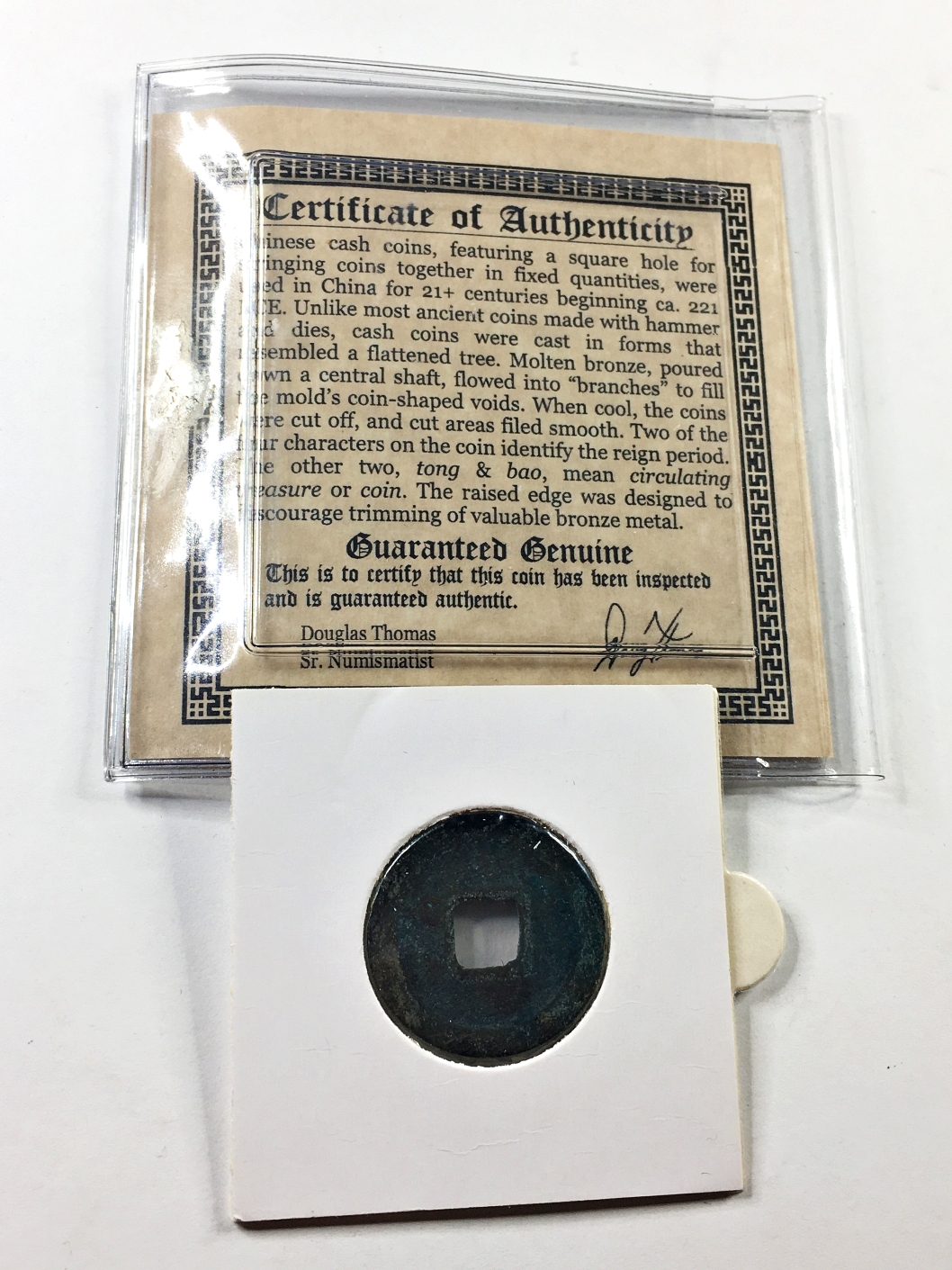 ca. 221 BCE Chinese Cash Coin*Used in Everyday Trade and Also Used in ...