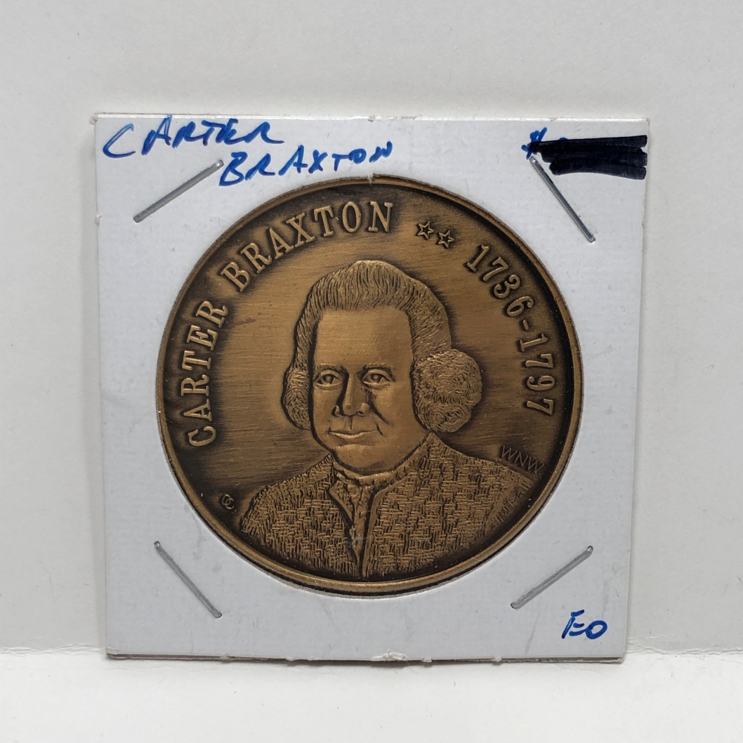 Carter Braxton Commemorative Medallion*Member of Virginia Legislature*1 ...