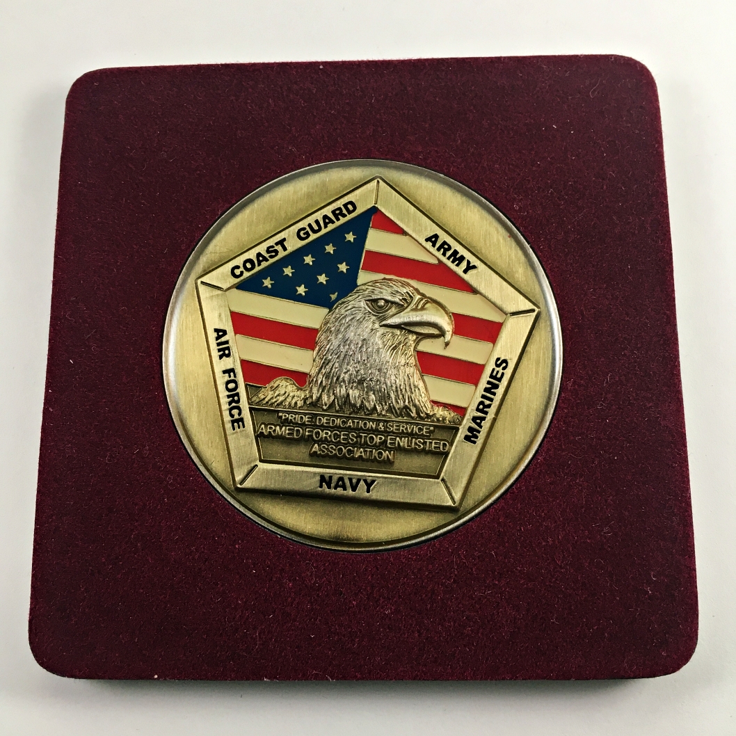 CHALLENGE COIN*Brushed Aluminum*Armed Forces Top Enlisted Association ...