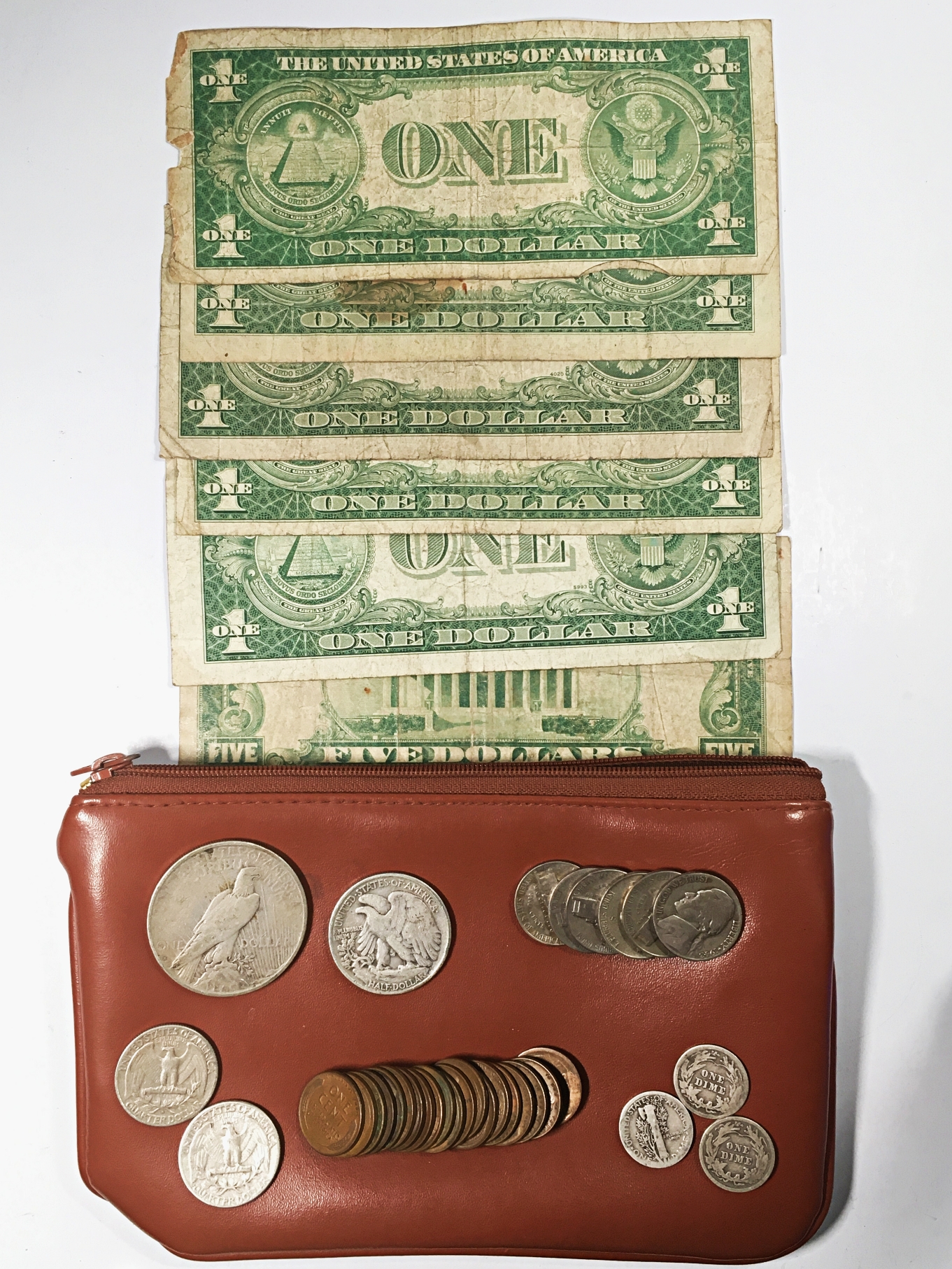 Change Bag*Includes $5 & $1 Silver Certificates and Lots of Silver ...