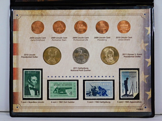 Civil War Coin & Stamp Collection*8 Commemorative Coins*4 Commemorative ...