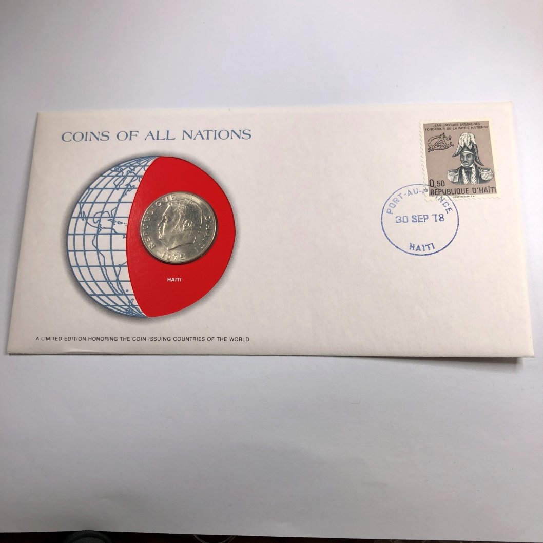 Coins of All Nations World Coin and Stamp Set in Protective Sleeve ...