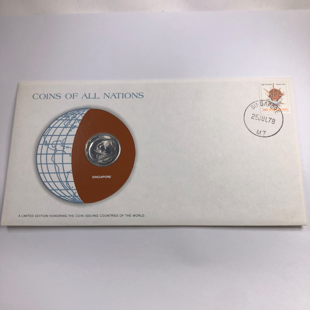 Singapore Coins of All Nations World Coin and Stamp Set in Protective ...