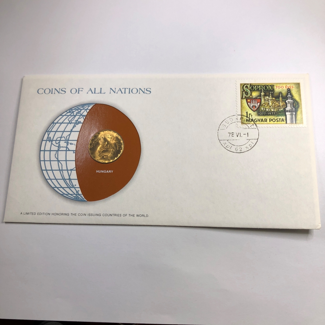 Coins of All Nations World Coin and Stamp Set in Protective Sleeve ...