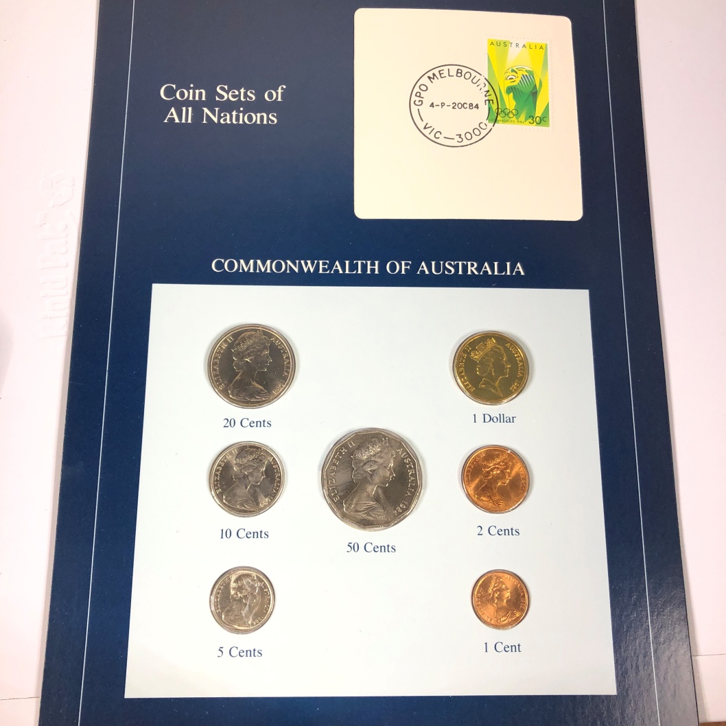 Coins Sets of All Nations Set*COMMONWEALTH OF AUSTRALIA*On 8" x 11.5 ...