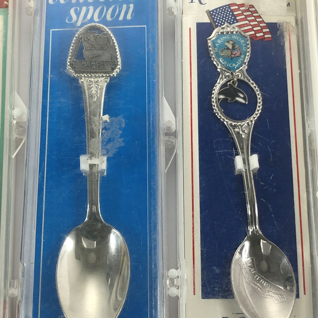 Collection of State Spoons 5 Total with Boxes | Property Room