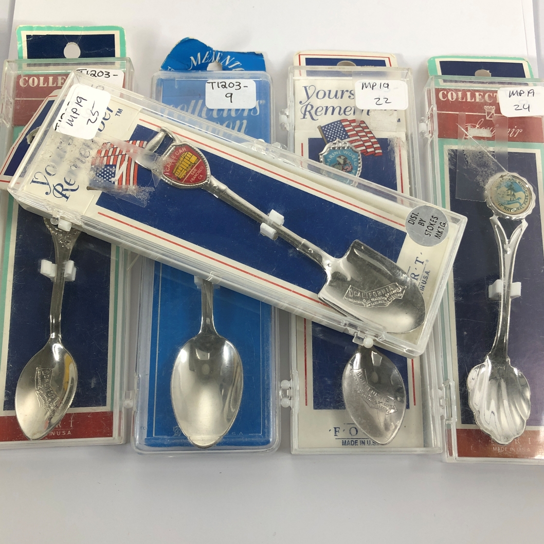 Collection of State Spoons 5 Total with Boxes | Property Room