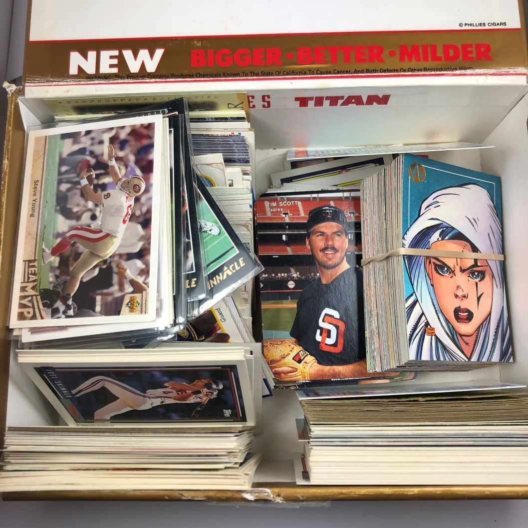 Collector Cards in Cigar Box -Good mix or sports and other cards ...