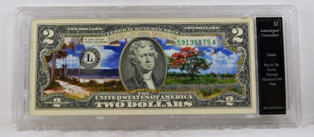 Colorized $2 FRN*Guam*War In The Pacific National Historical Park ...