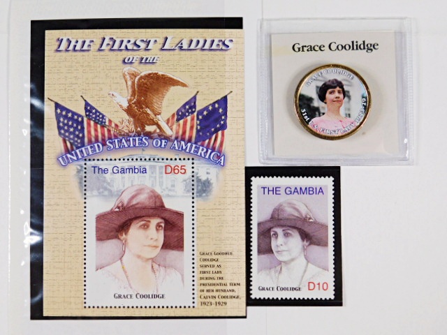 Colorized Calvin Coolidge Presidential Commemorative Dollar with Grace ...