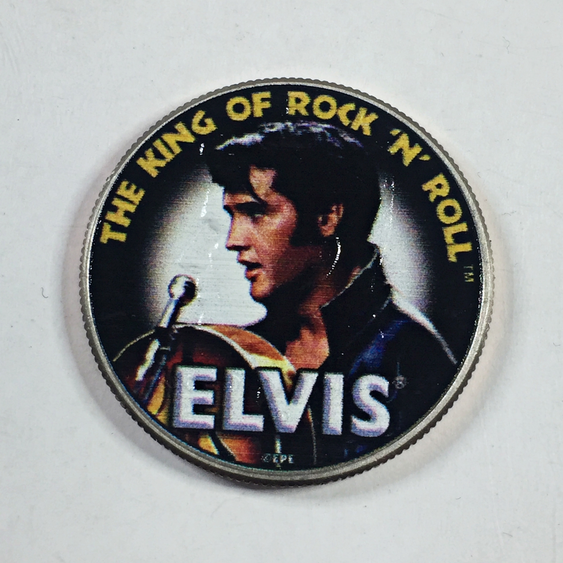 Colorized Kennedy Half Dollar Commemorating Elvis Presley; The King of ...