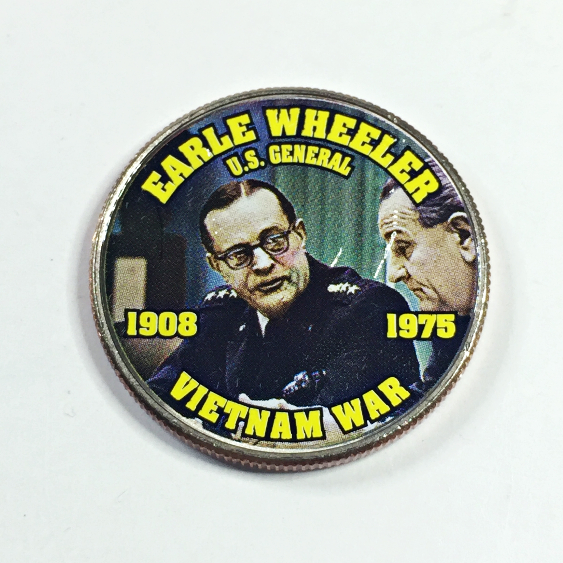 Colorized Kennedy Half Dollar Commemorating General Earle Wheeler ...