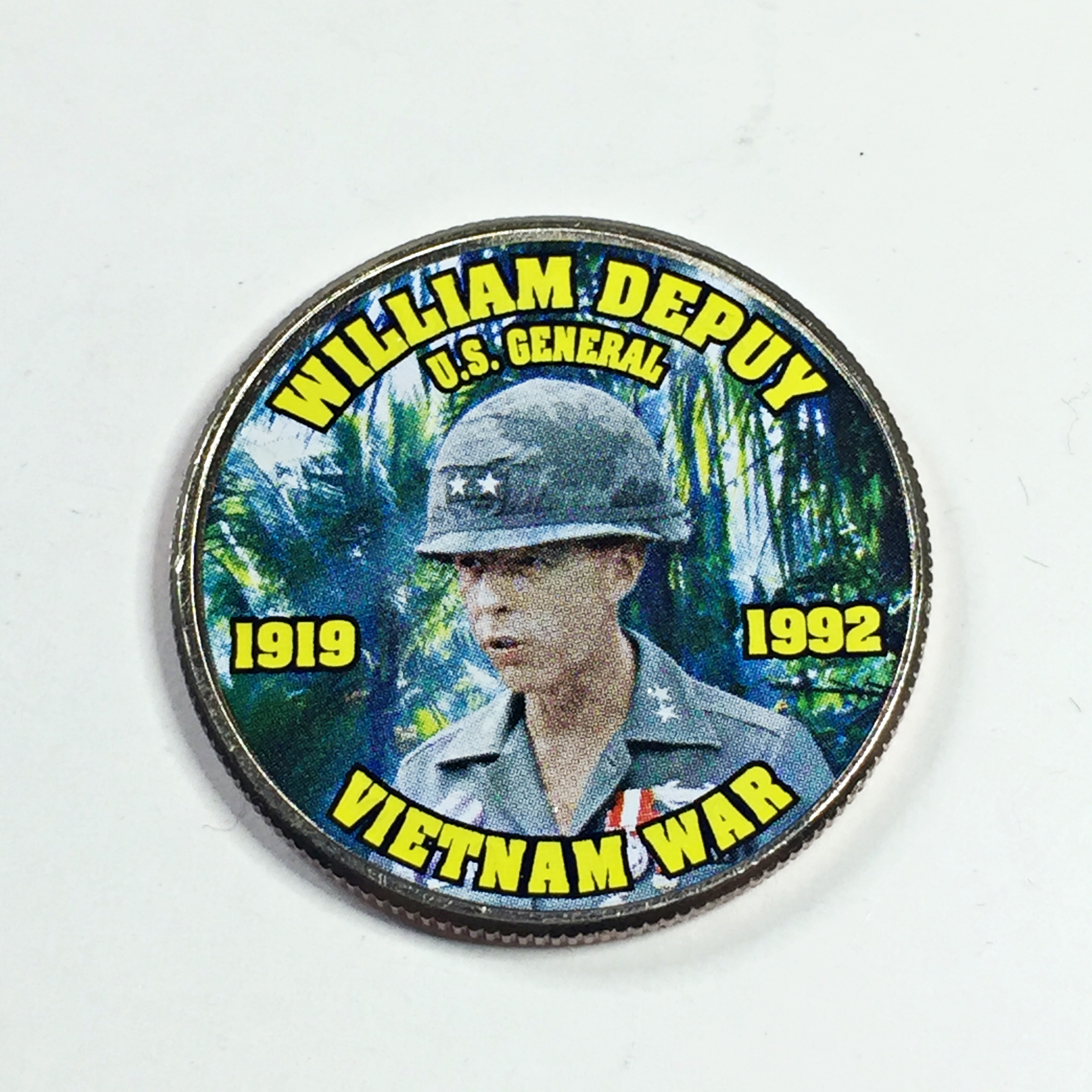 Colorized Kennedy Half Dollar Commemorating General William Depuy ...