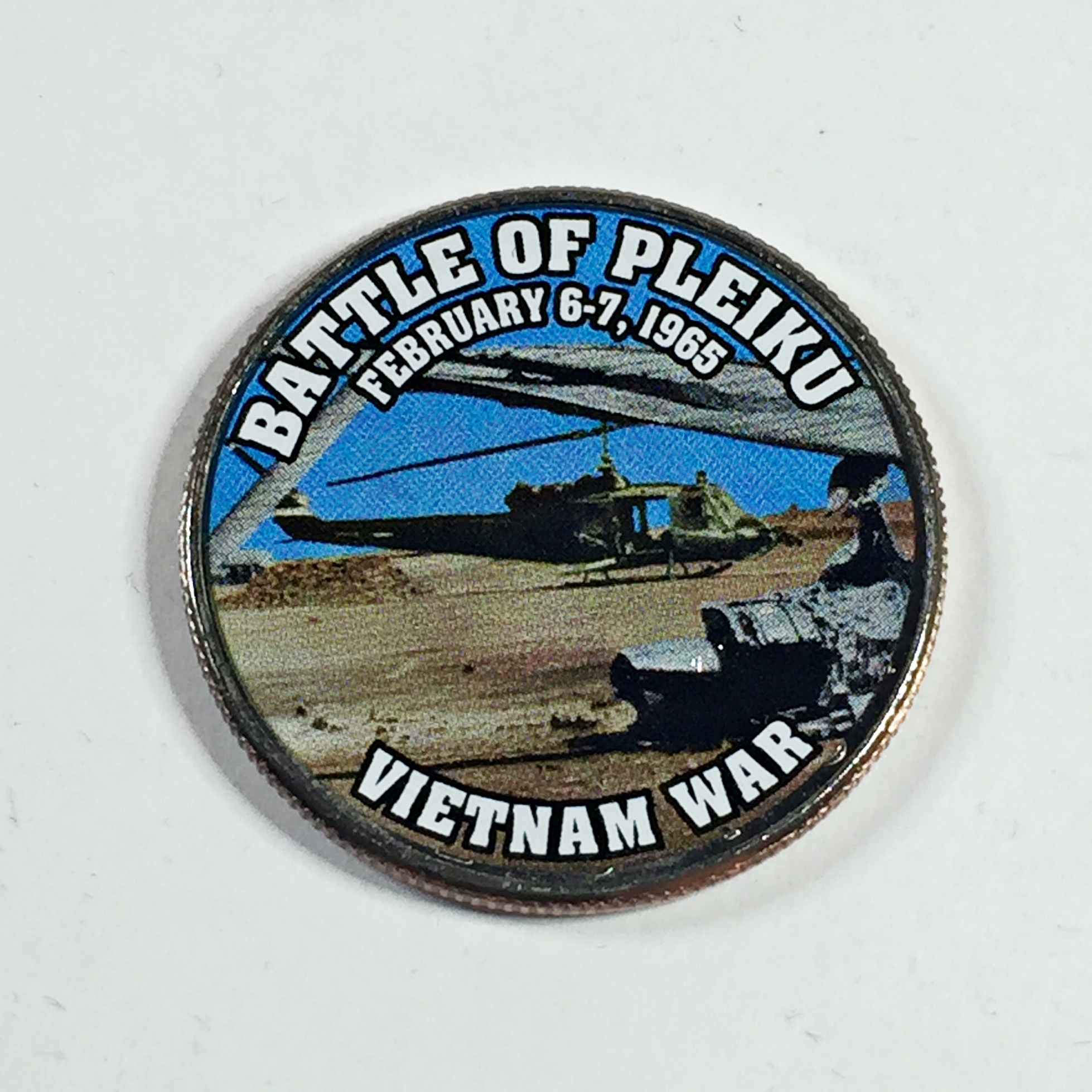 Colorized Kennedy Half dollar Commemorating the Viet Nam War*Battle of ...