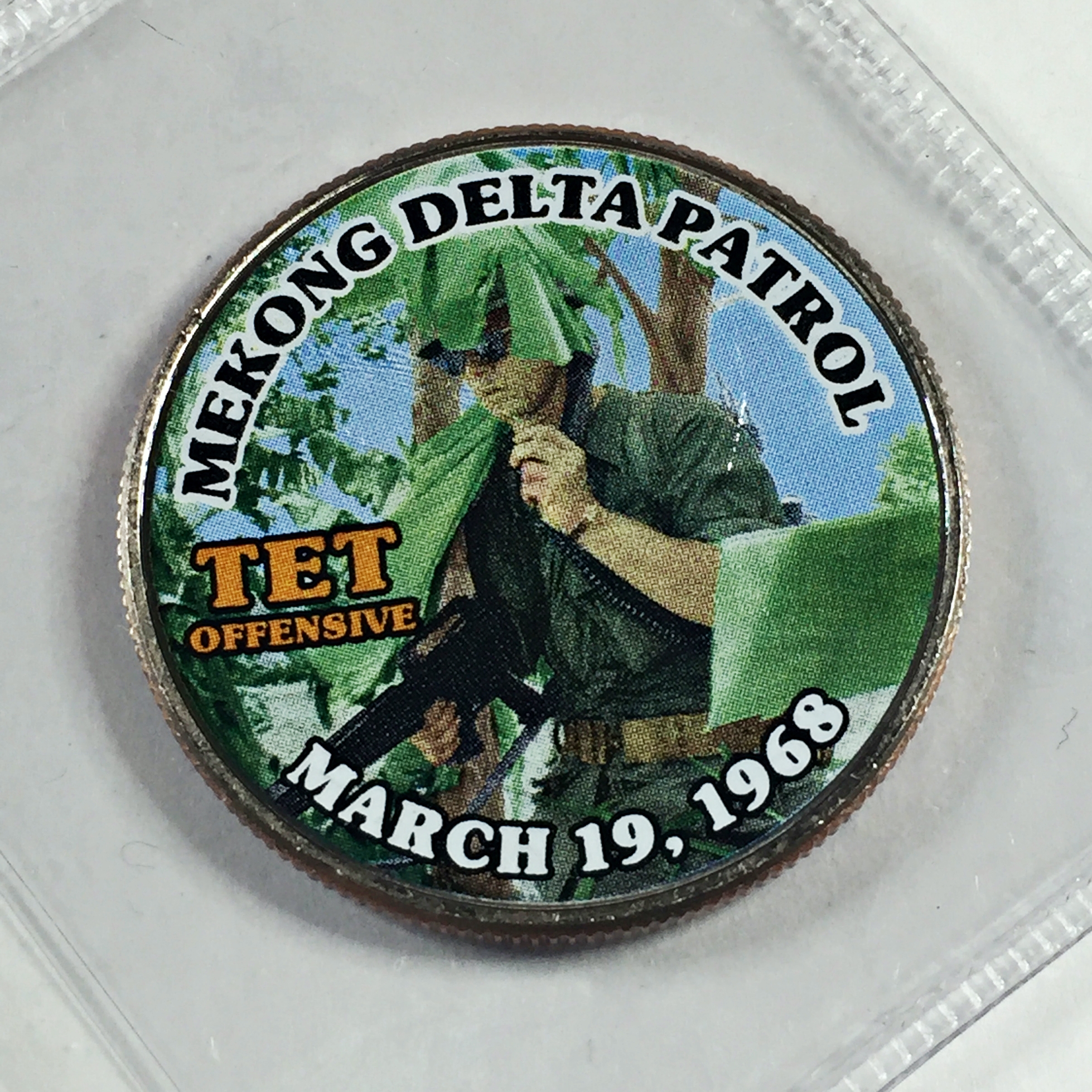 Colorized Kennedy Half Dollar Commemorating the War in Viet Nam*Mekong ...