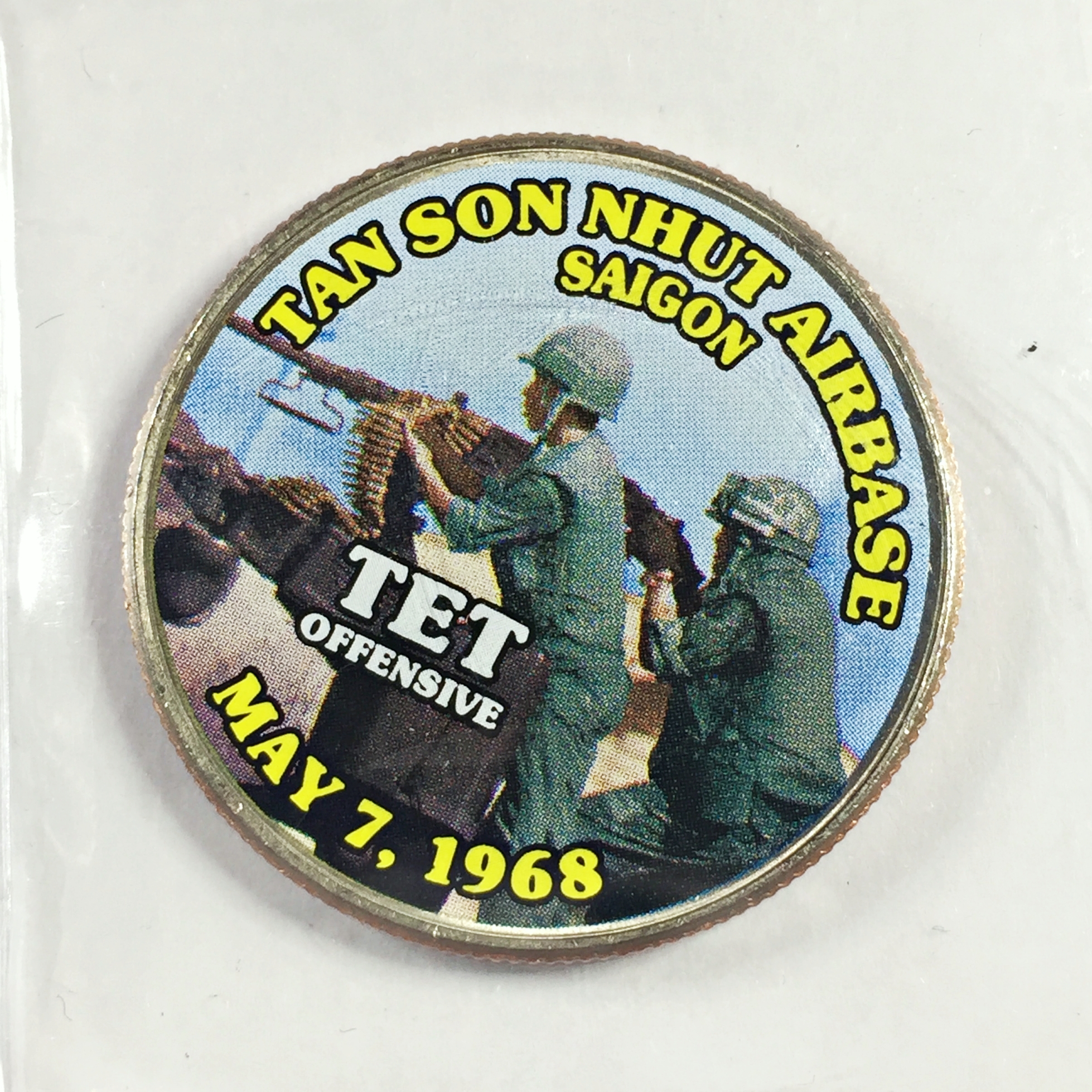 Colorized Kennedy Half Dollar Commemorating the War in Viet Nam*Tan Son ...