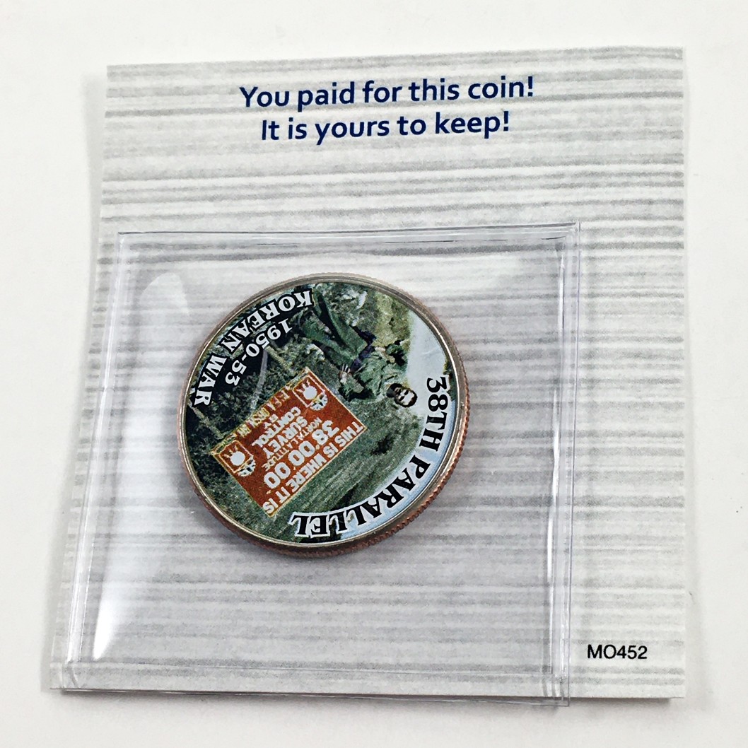 Colorized Kennedy Half Dollar*Commemorates 38th Parallel*Korean War ...