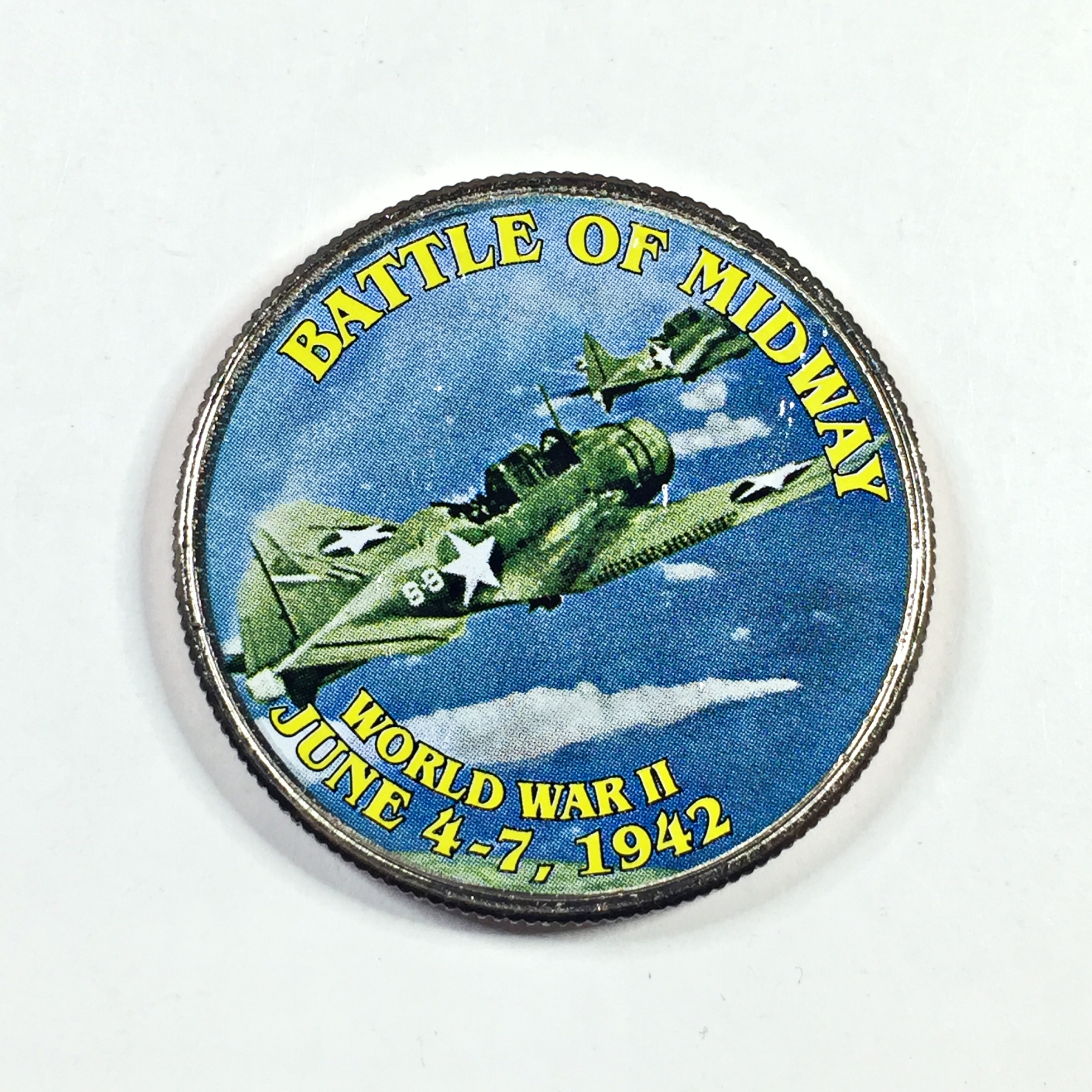Colorized Kennedy Half Dollar*Commemorating Battle of Midway*World War ...