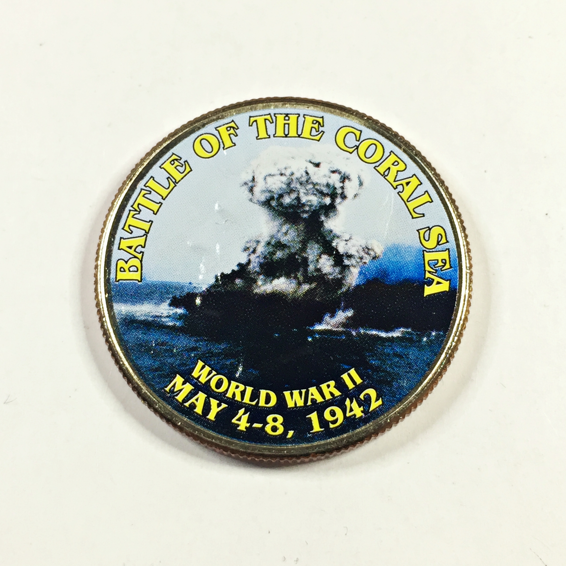 Colorized Kennedy Half Dollar*Commemorating Battle of the Coral Sea ...